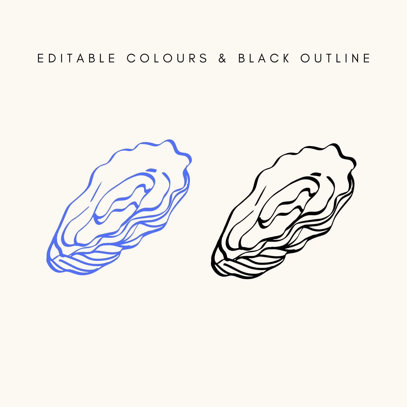 Oyster Seashell Clipart, Oysters Digital Download, Seafood SVG, Ocean ...