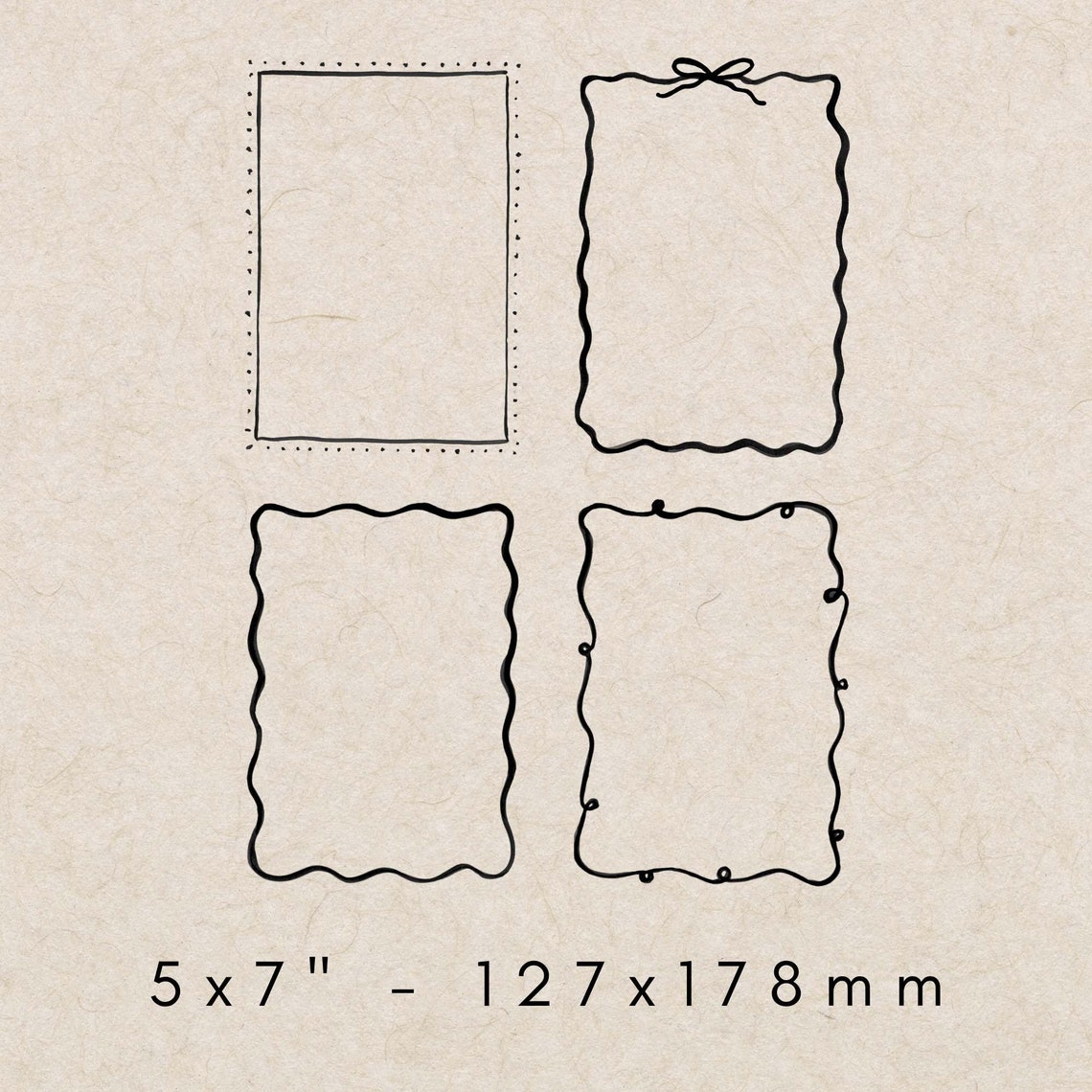 Wavy Squiggle Border Illustration PNG - Hand Drawn Wavy Curly Frame ...