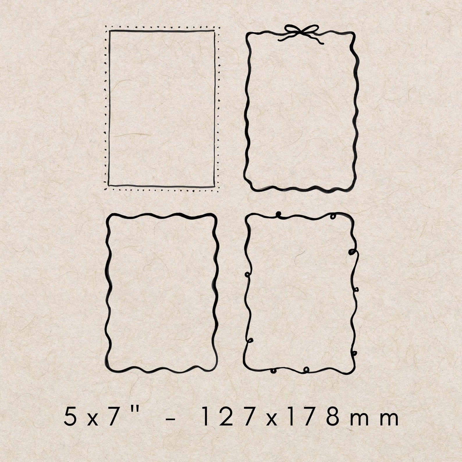 Wavy Squiggle Border Illustration PNG - Hand Drawn Wavy Curly Frame ...