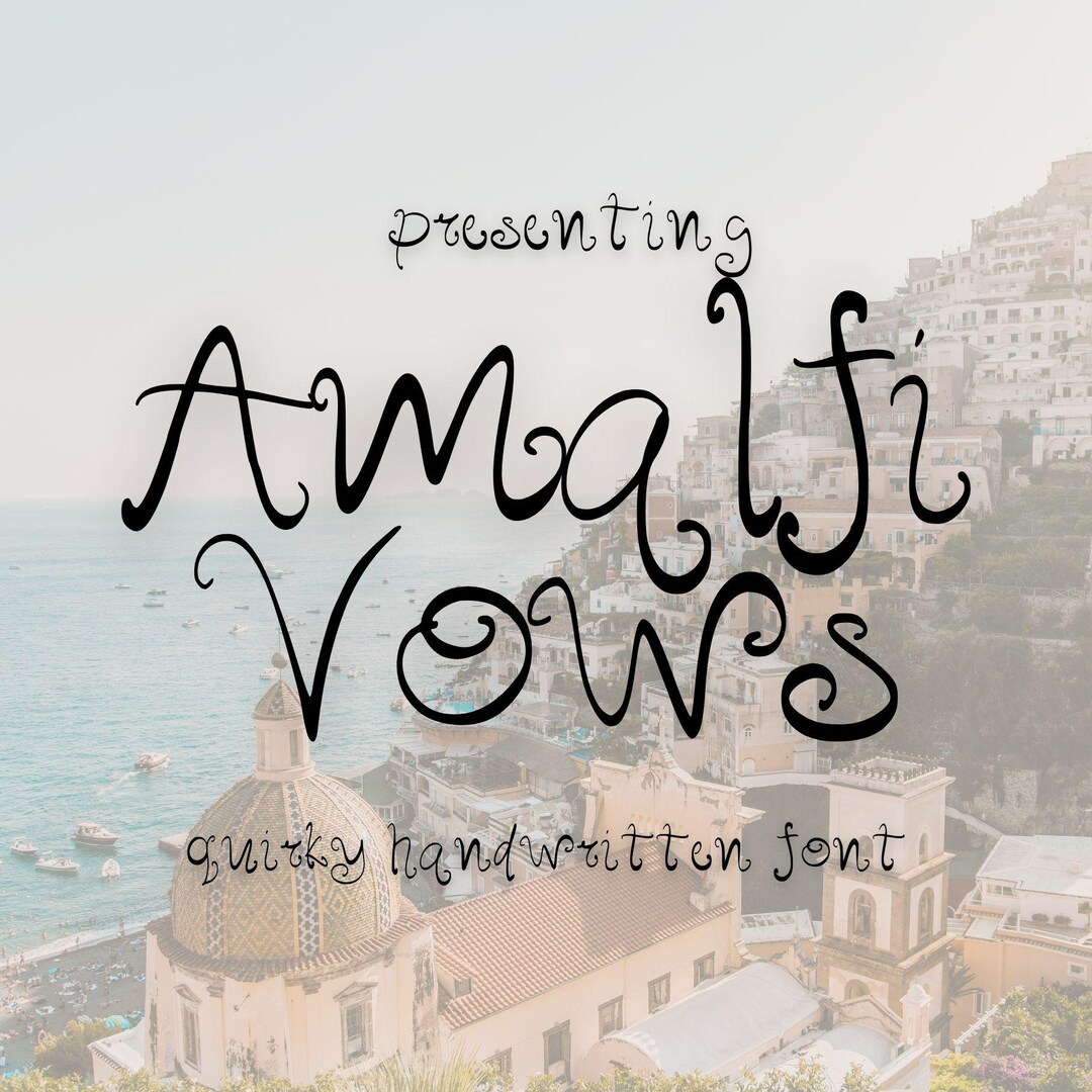 Amalfi Coast Wedding Font, Quirky Script Font, Handwritten Calligraphy ...