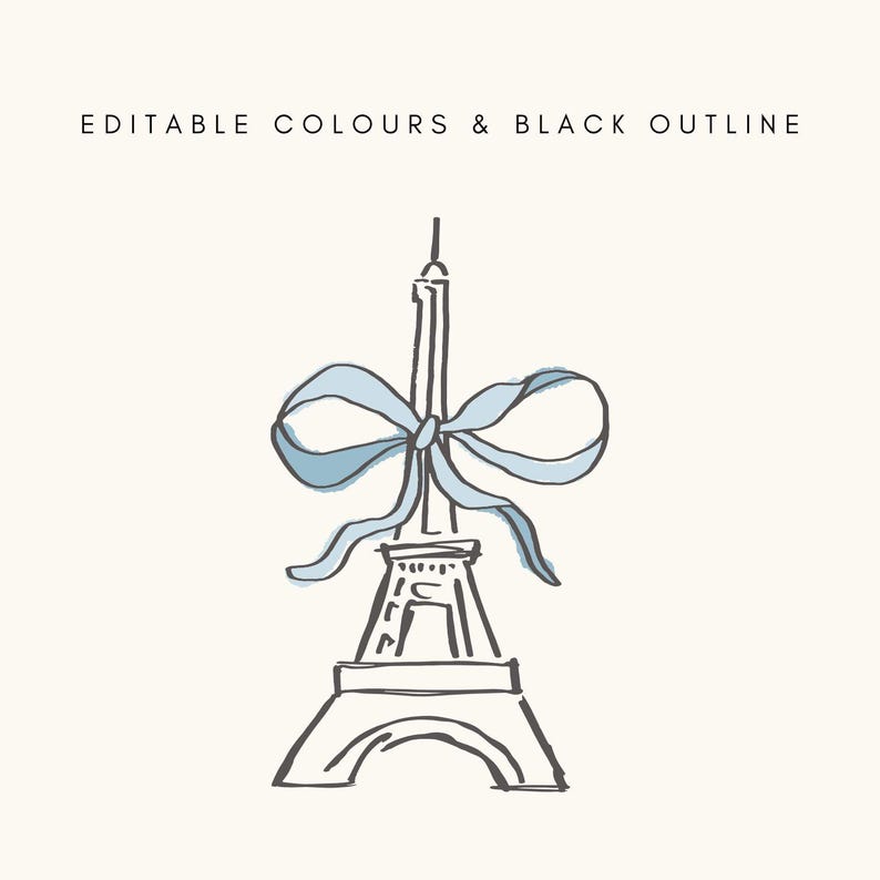 Paris Eiffel Tower Clipart, French Clipart Illustration, Whimsical ...