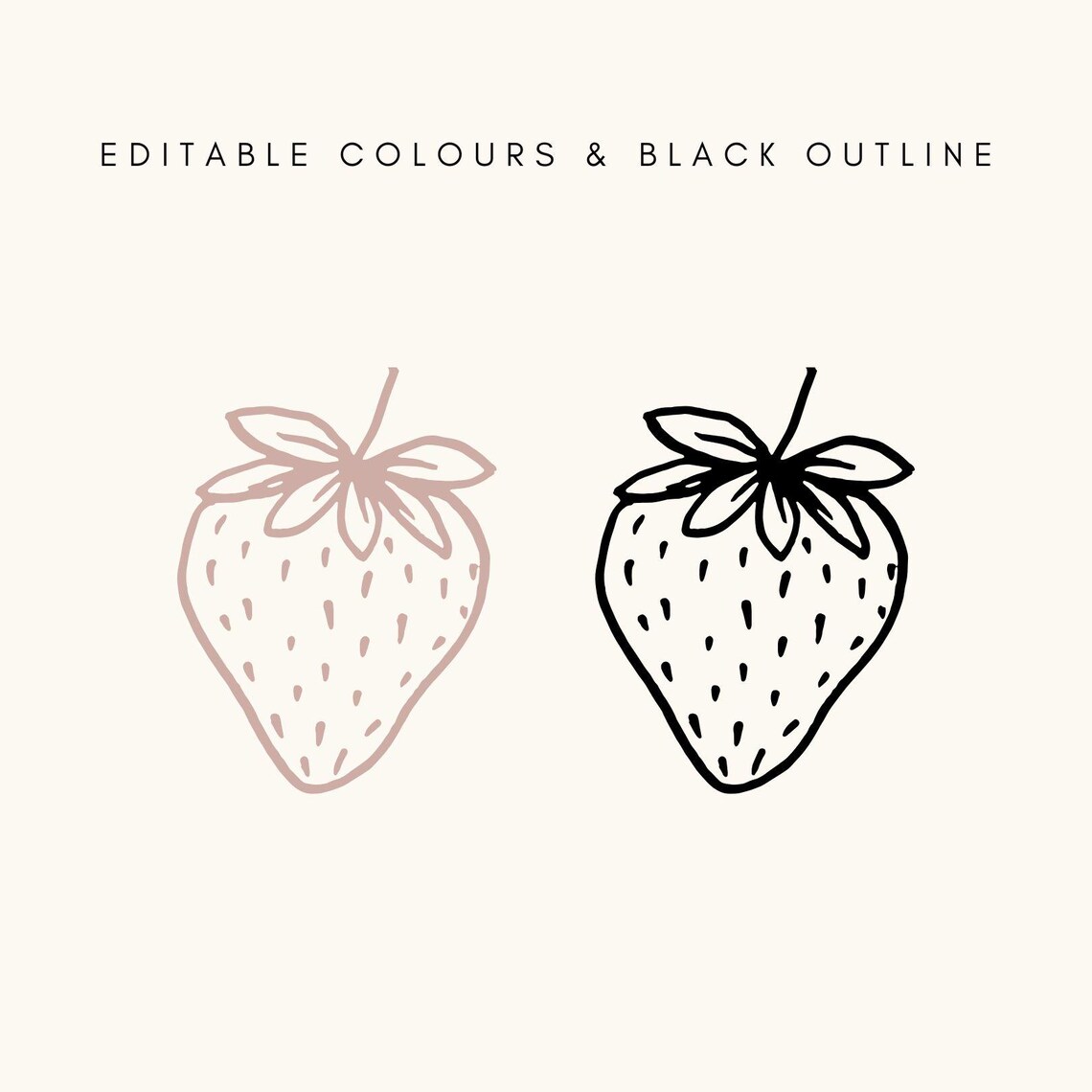 Strawberry Clipart, Strawberry SVG PNG, Tropical Fruit Clipart, Berries ...