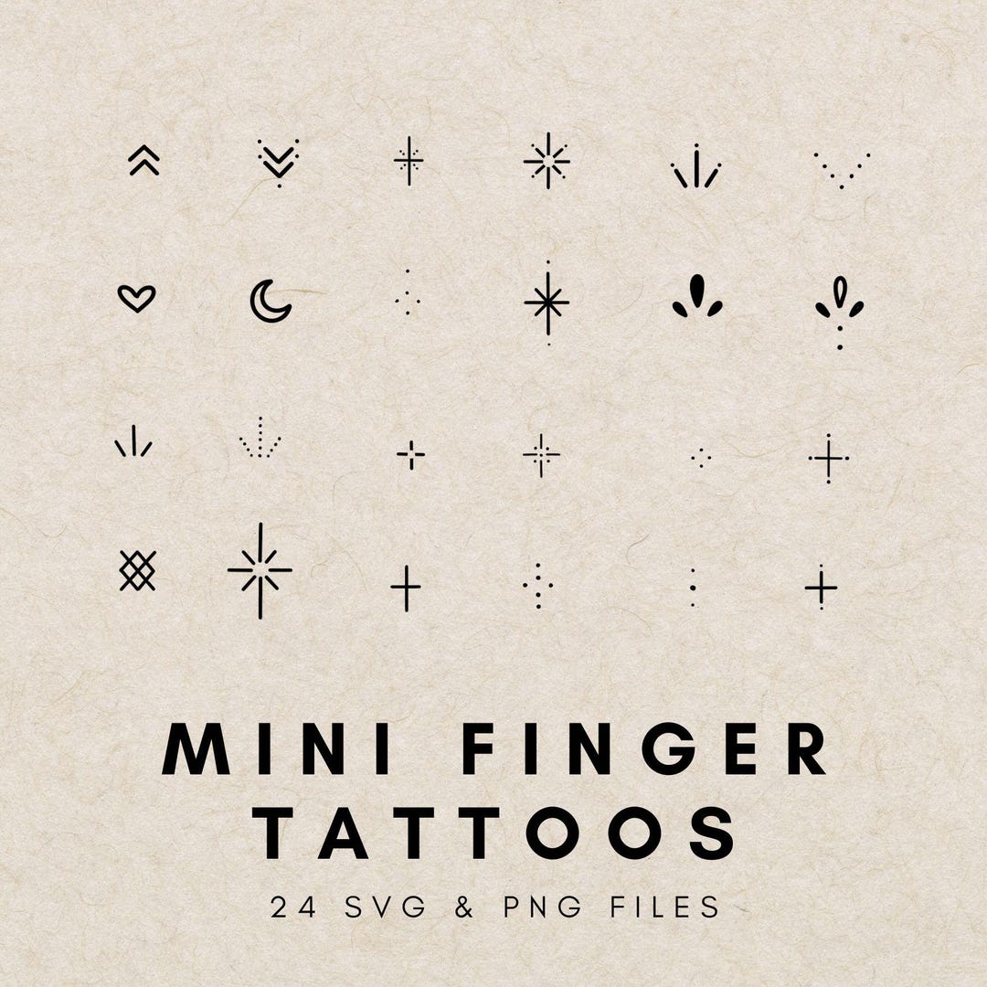 Hand Tattoo Dotwork Illustration, Small Finger Tattoo Bundle, Custom ...