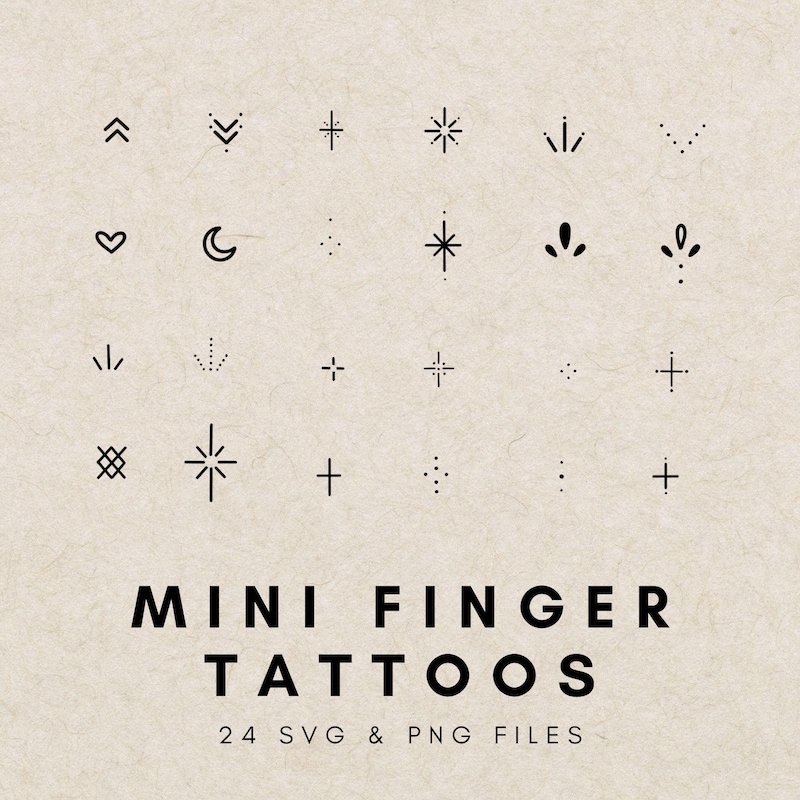 Finger Tattoos Template - Etsy