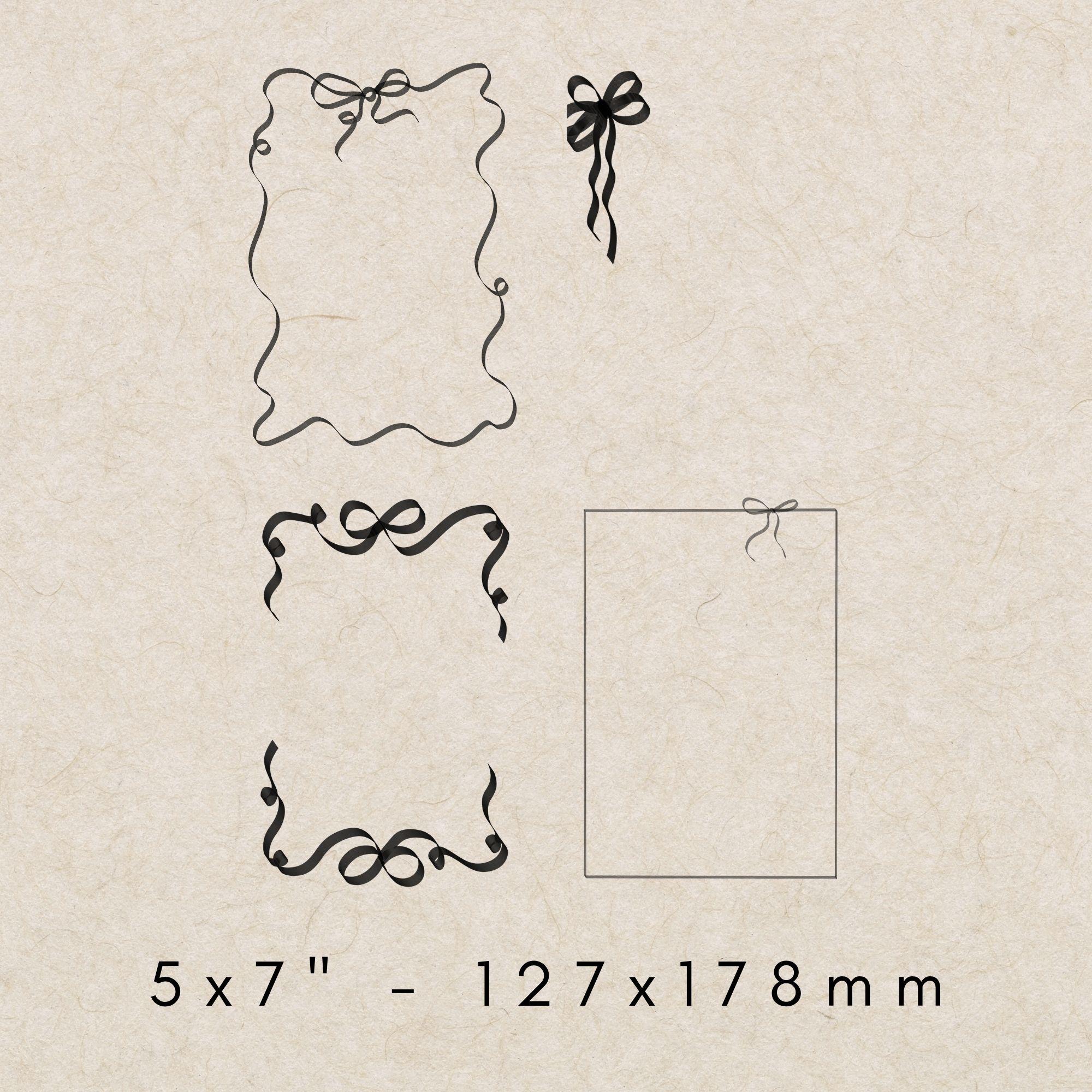 Handdrawn Wavy Bow Border Clipart PNG SVG - Quirky Wavy Curly Frame ...