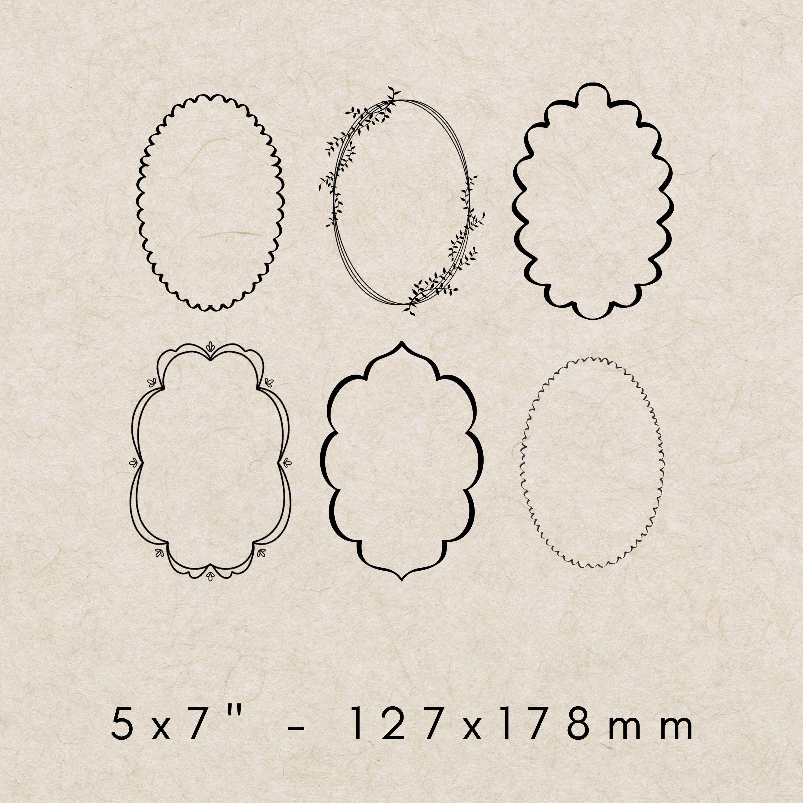 Handdrawn Oval Border Illustration PNG - Wavy Curly Oval Frame, Retro ...