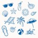 Hand Drawn Beach Clipart Bundle, Scribble Beach Vibes, Sunshine Summer ...