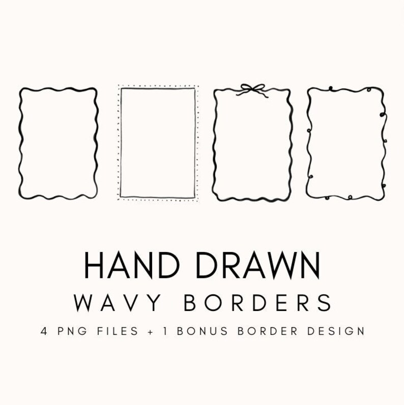 Wavy Squiggle Border Illustration PNG Hand Drawn Wavy Curly Frame ...