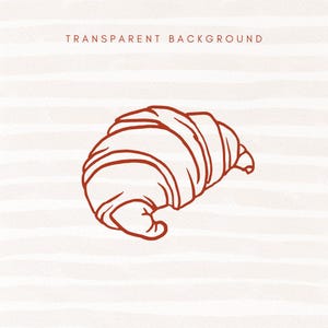 Croissant Illustration, Breakfast Bread Clipart, French Bakery, Food ...