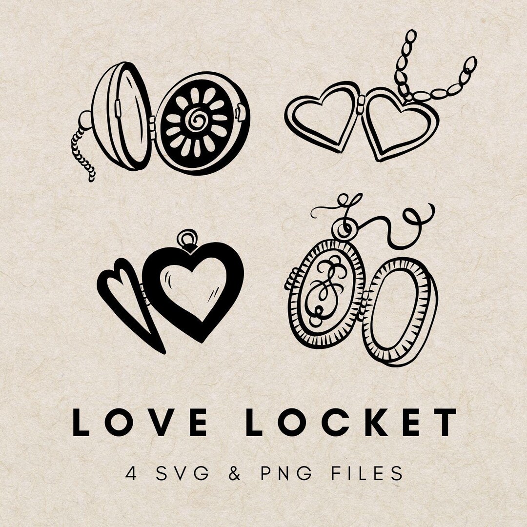 Hand-drawn Locket SVG PNG Clip Art, Heart Locket, Love Locket, Locket ...