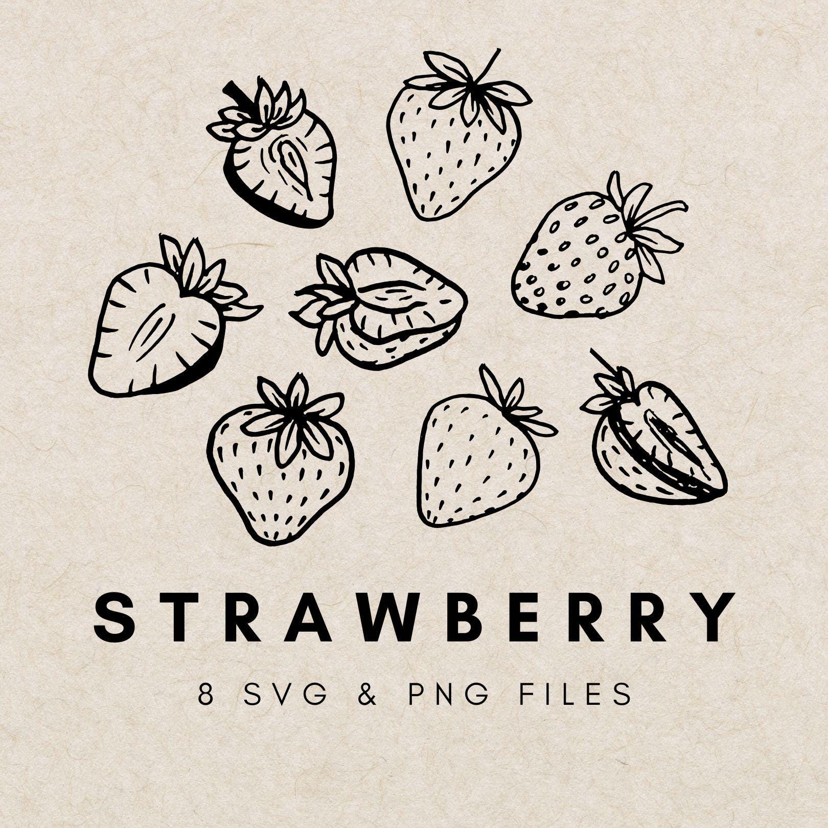 Strawberry Clipart, Strawberry SVG PNG, Tropical Fruit Clipart, Berries ...