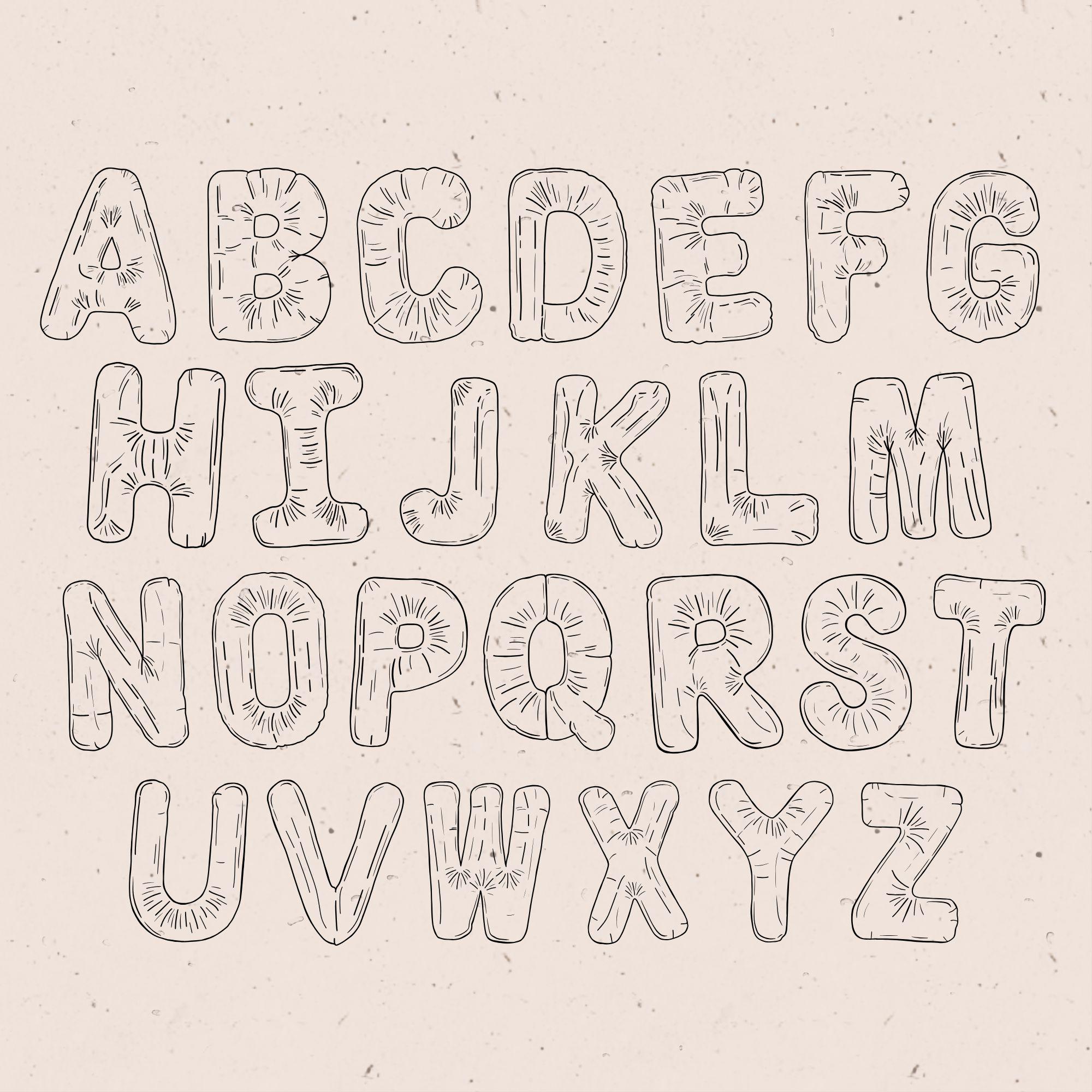 Hand Drawn Alphabet Balloons, Birthday Party Decor, Anniversary Balloon ...