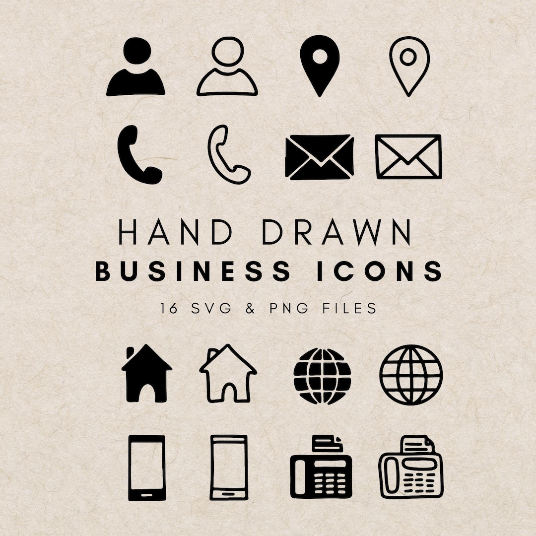 Business Card Icons Clipart Bundle, Instagram Highlight, Hand Drawn ...
