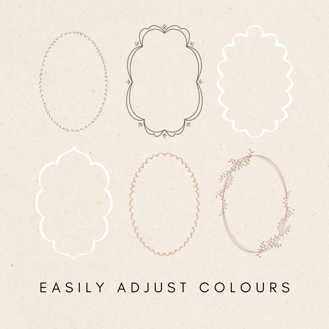 Handdrawn Oval Border Illustration PNG - Wavy Curly Oval Frame, Retro ...