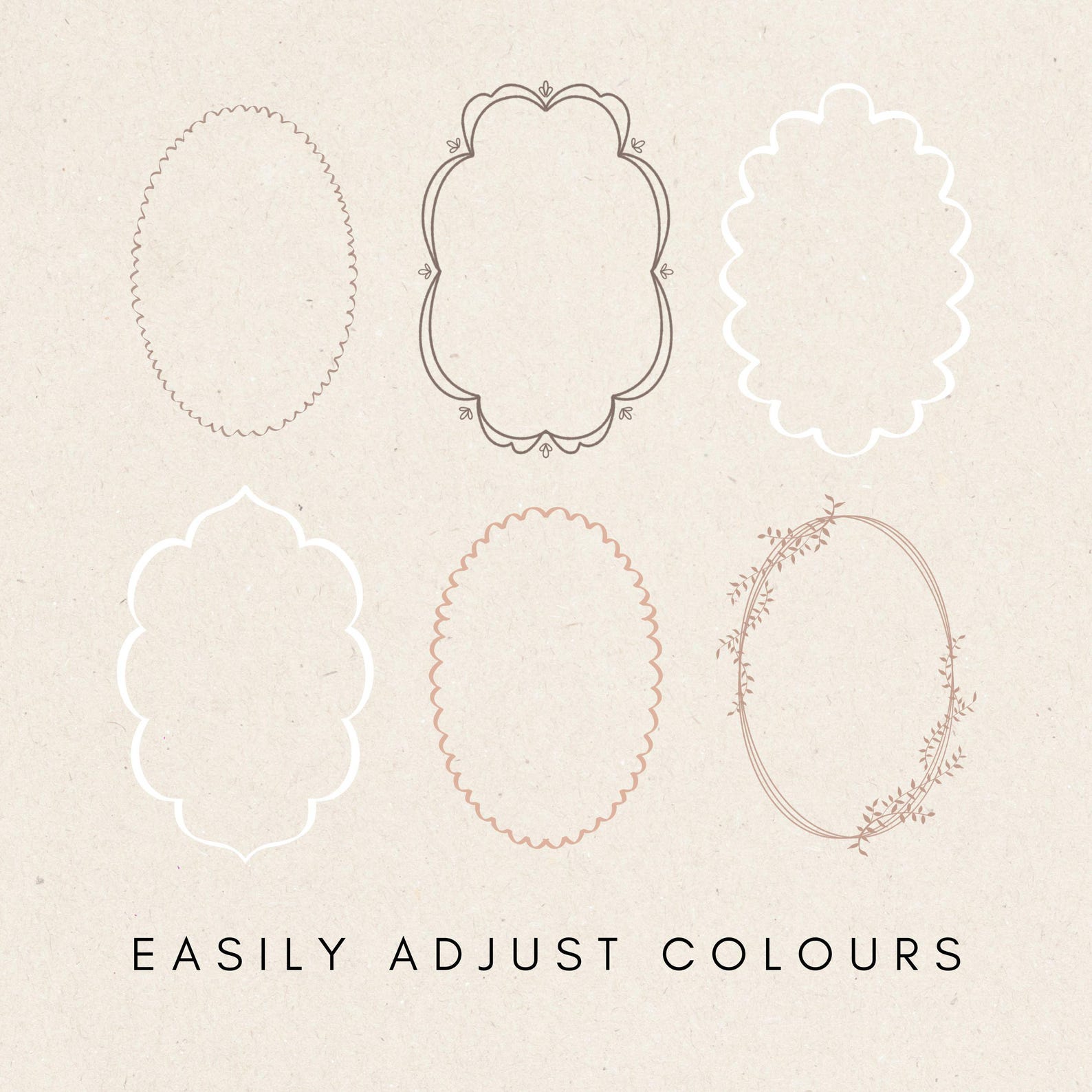 Handdrawn Oval Border Illustration PNG - Wavy Curly Oval Frame, Retro ...