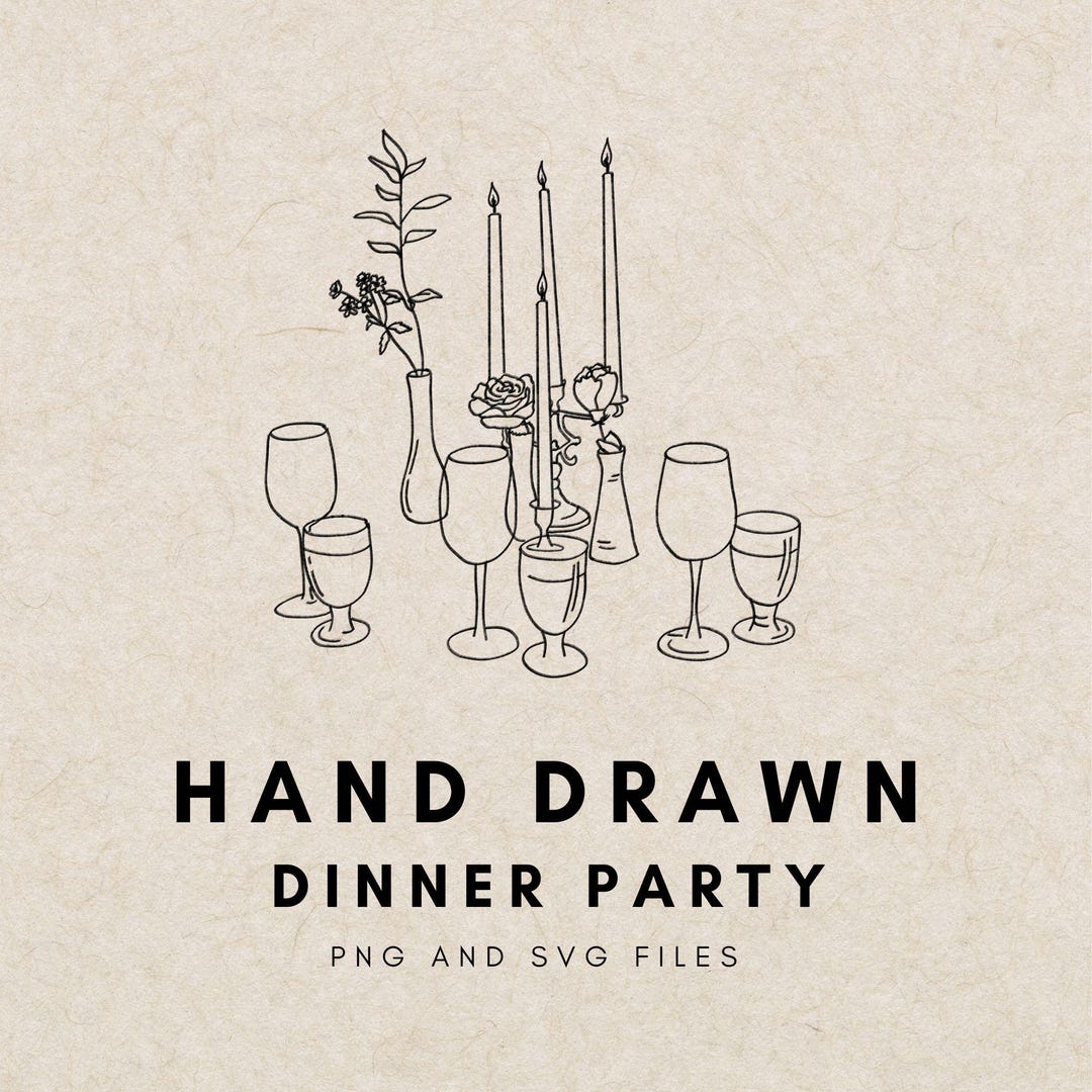 Hand Drawn Quirky Wedding Table Setting, Wedding Rehearsal Sketch ...