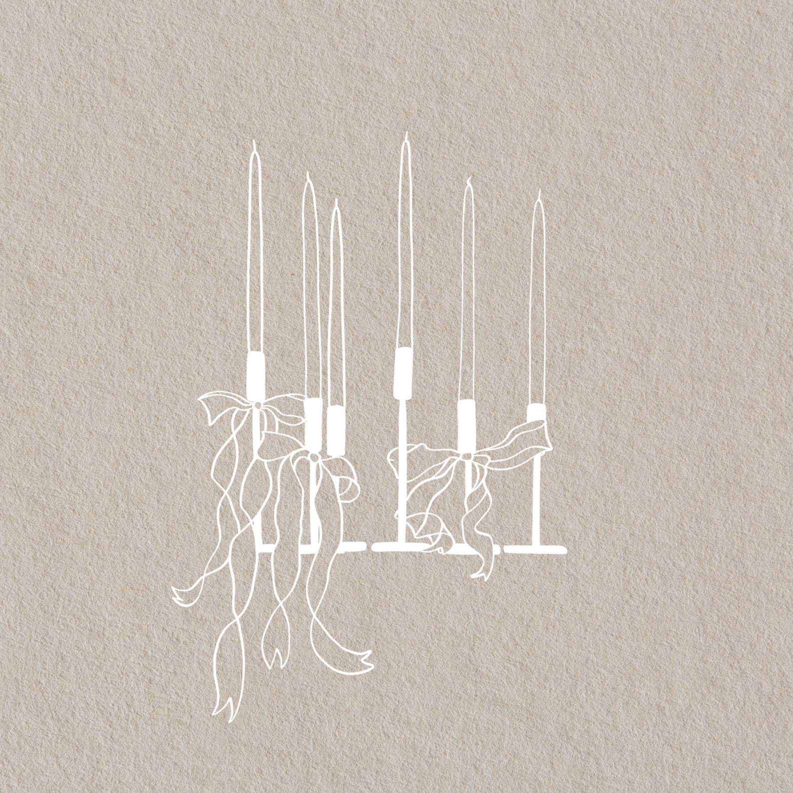 Hand Drawn Taper Clipart, Candle Illustration, Drawing Modern Bow ...