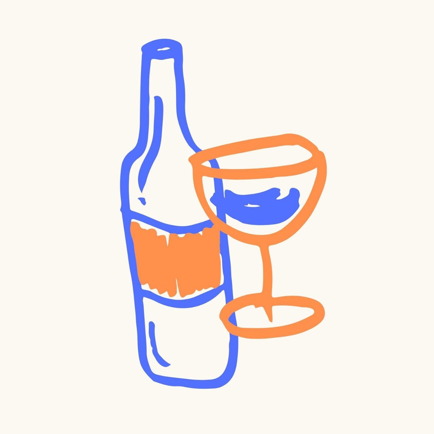 Hand-drawn Quirky Beverage Art, Martini Glass, Wine Clipart, Champagne Illustrations, SVG ...