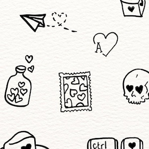 Love Heart Flash Tattoo Bundle, Bachelorette Illustrations, Heart ...