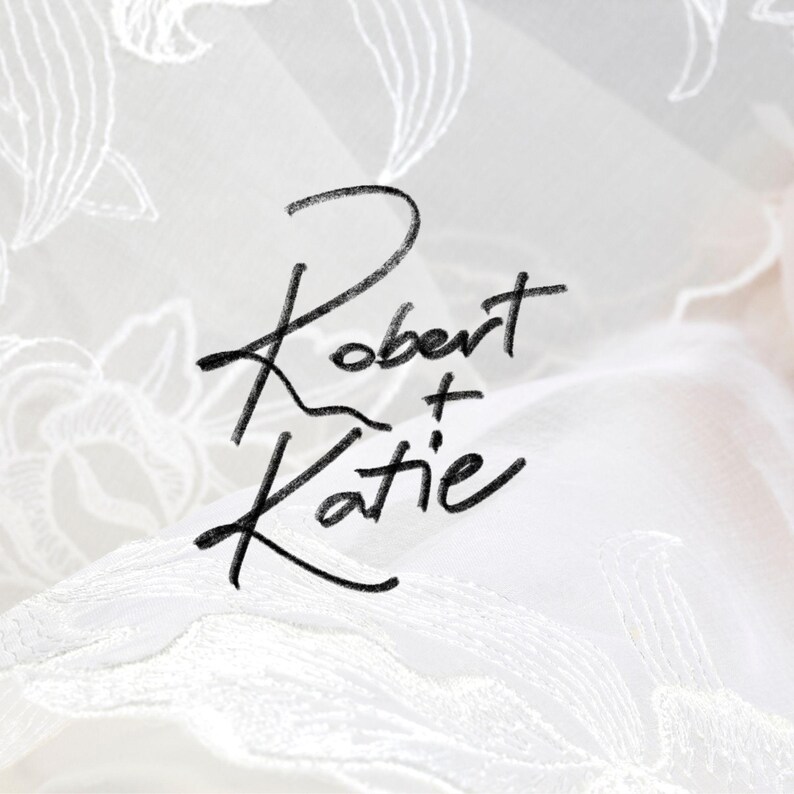 Custom Couple Typography, Bespoke Wedding Name Logo Handwritten Font ...
