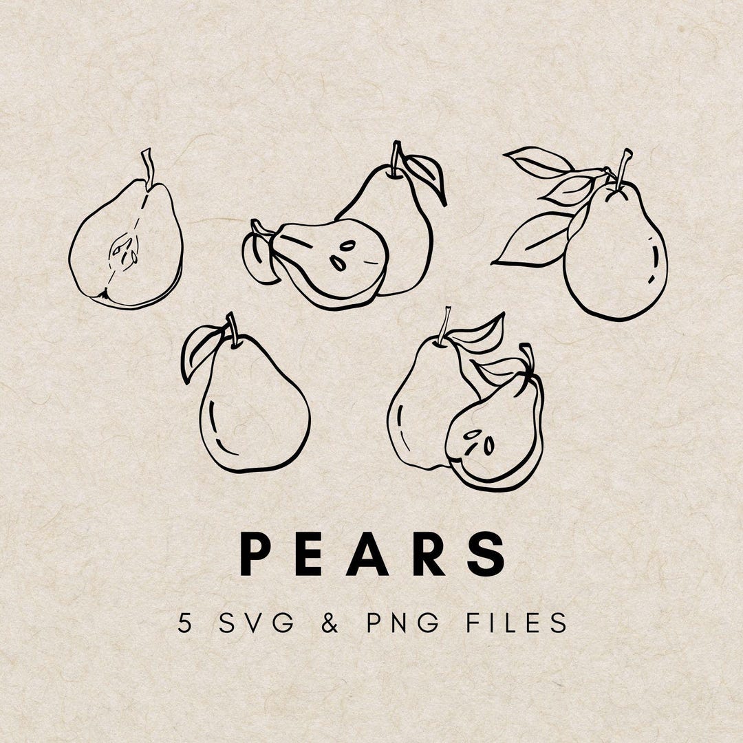 Pear Illustrations, Fruit Clipart, Pear Handdrawn Quirky, Pear Fruit ...