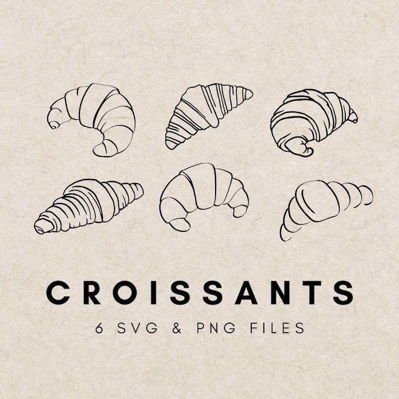 Croissant Illustration, Breakfast Bread Clipart, French Bakery, Food ...