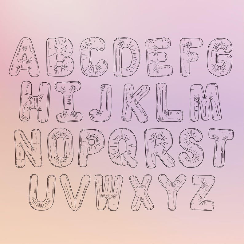 Hand Drawn Alphabet Balloons, Birthday Party Decor, Anniversary Balloon Decorations, Foil ...
