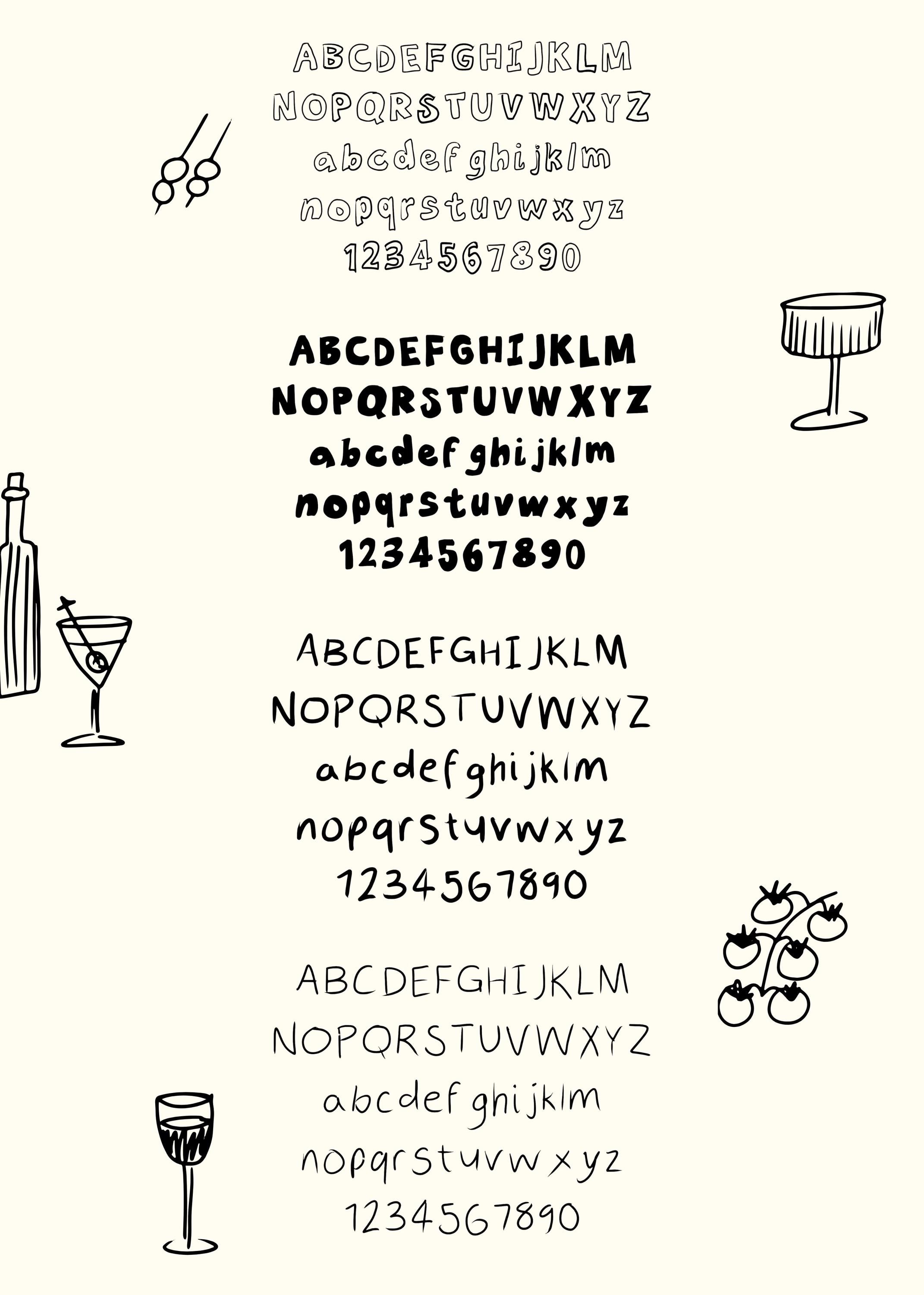 Quirky Handwriting Wedding Font, Bold Scribble Font, Outline Font ...