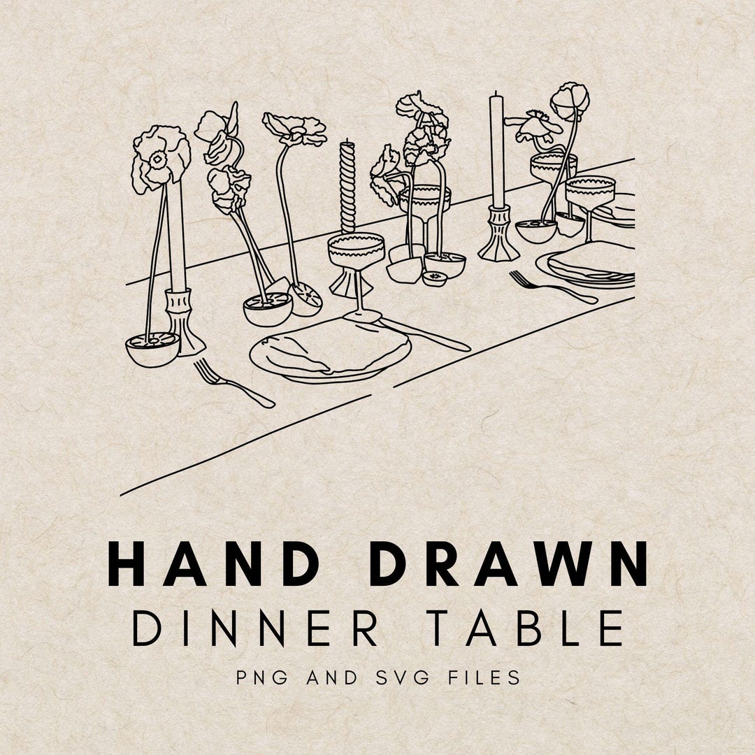 Hand Drawn Quirky Wedding Table Setting, Wedding Rehearsal Sketch ...
