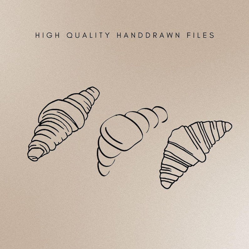 Croissant Illustration, Breakfast Bread Clipart, French Bakery, Food ...