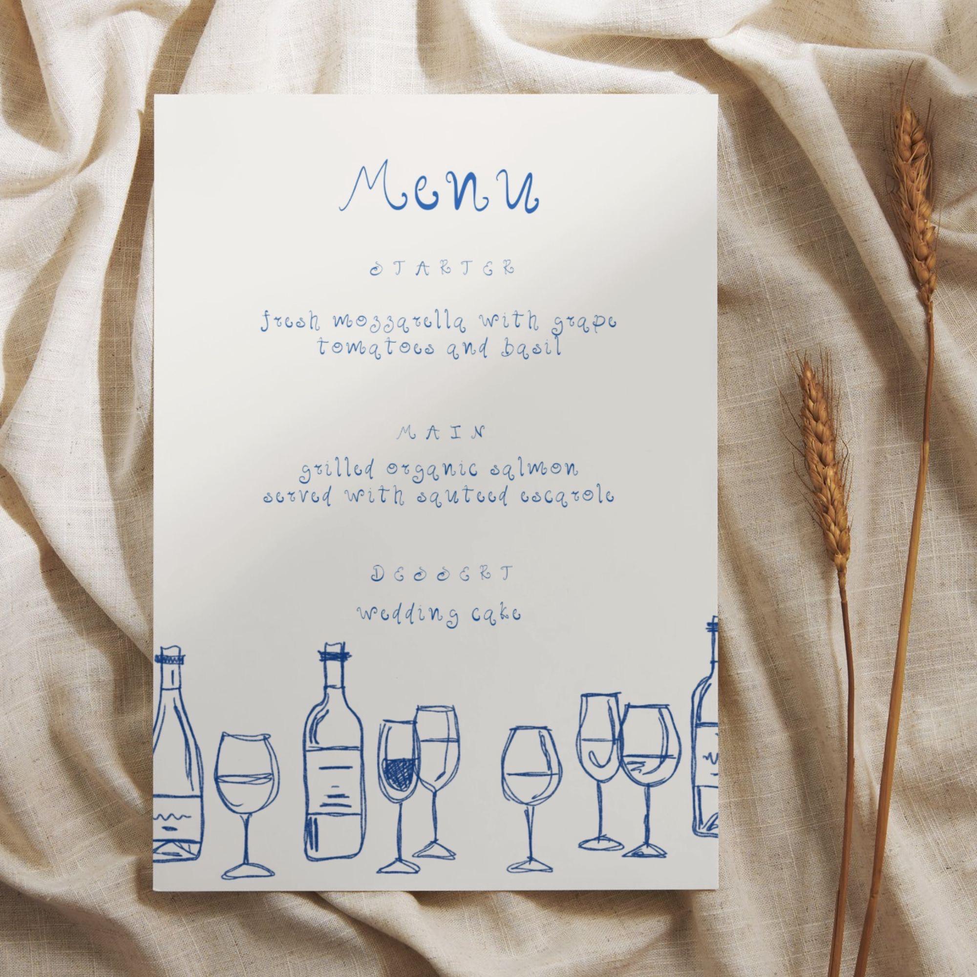 Hand Drawn Beverage Images, Quirky Wine Pen Scribble, Wine Decor ...