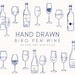 Hand Drawn Beverage Images, Quirky Wine Pen Scribble, Wine Decor ...