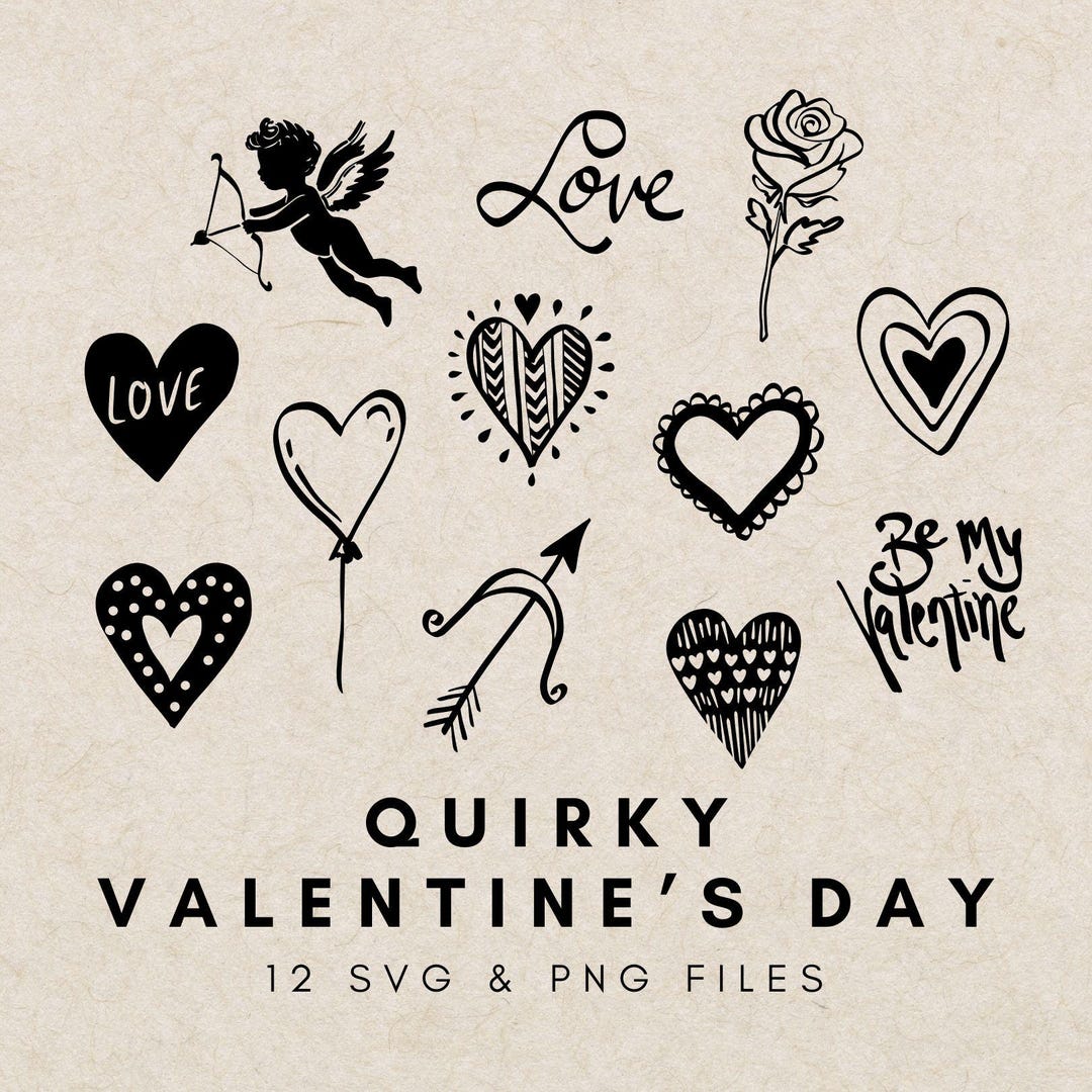 Love Hearts Valentine Clipart Digital Download, Cupid Angel Rose ...