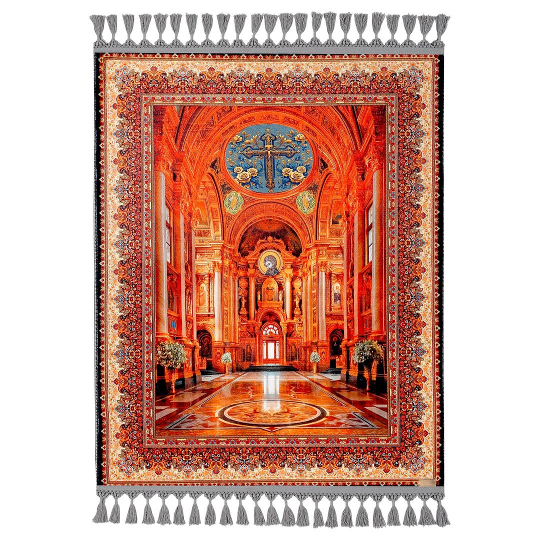 Christian Wall Art, Orthodox, Prayer Mat, Wall Hanging Rug, Catholic ...