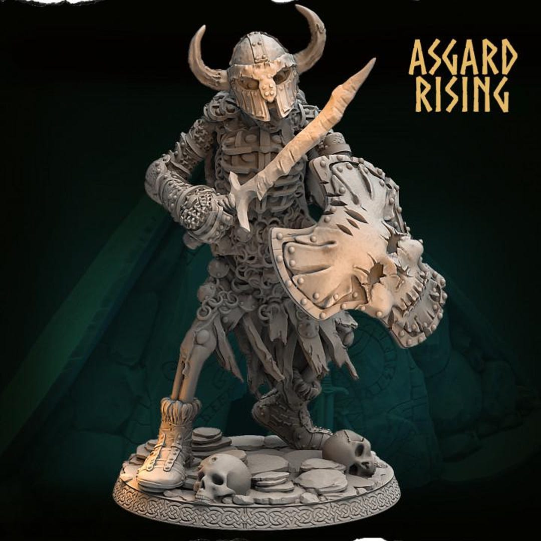 Gorr the Eternal Undead Draugr Skeleton Miniature for DND or Pathfinder ...