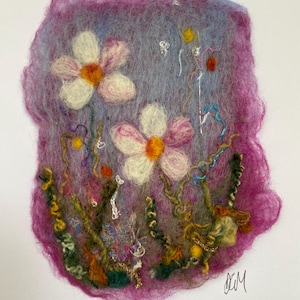 Daisy- Purple Hues ,handmade Felt Card - Etsy UK