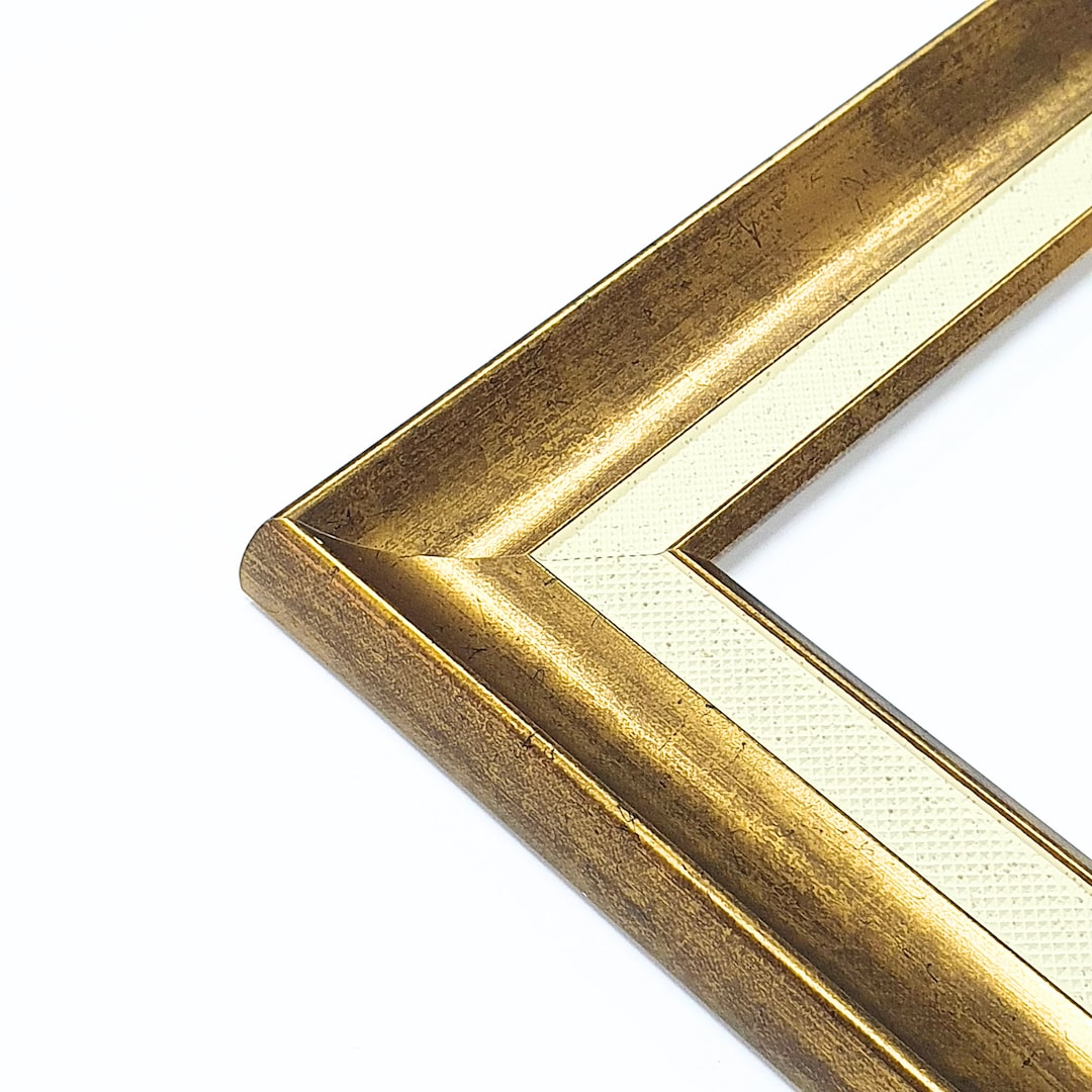 Wide Old Gold Frame,sleek Design,rustic Frame,certificate Frame,collage ...