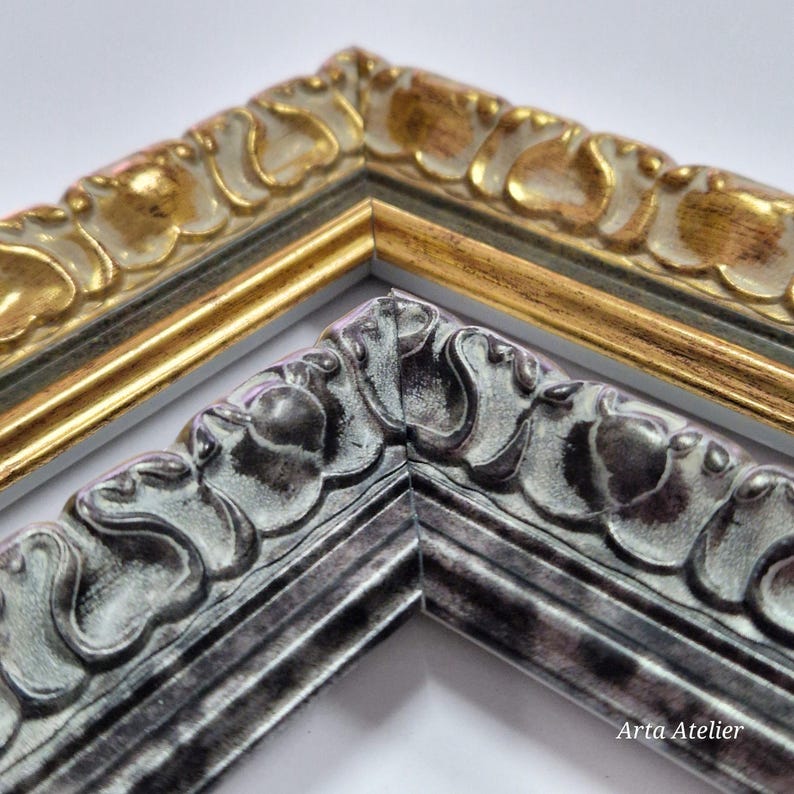 Baroque Gold and Silver Picture Frame,photo and Poster Frame,handmade ...