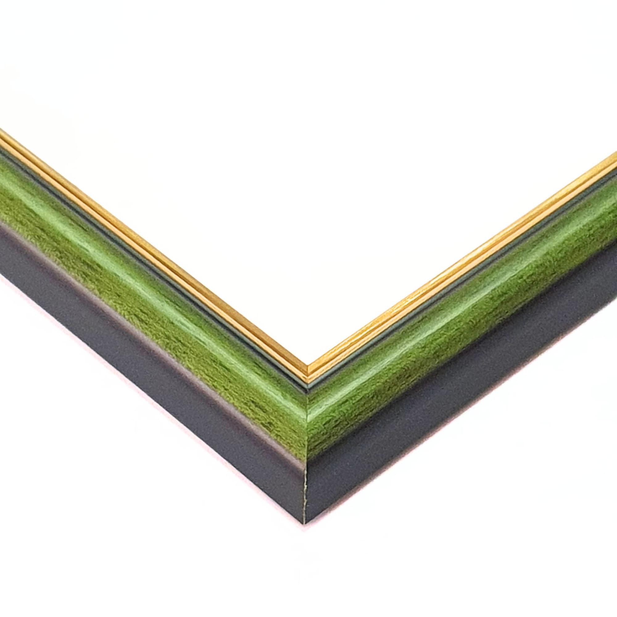 Green Frame With Gold Edge 23 Mm Width, Photo Frame, Handmade, Poster ...