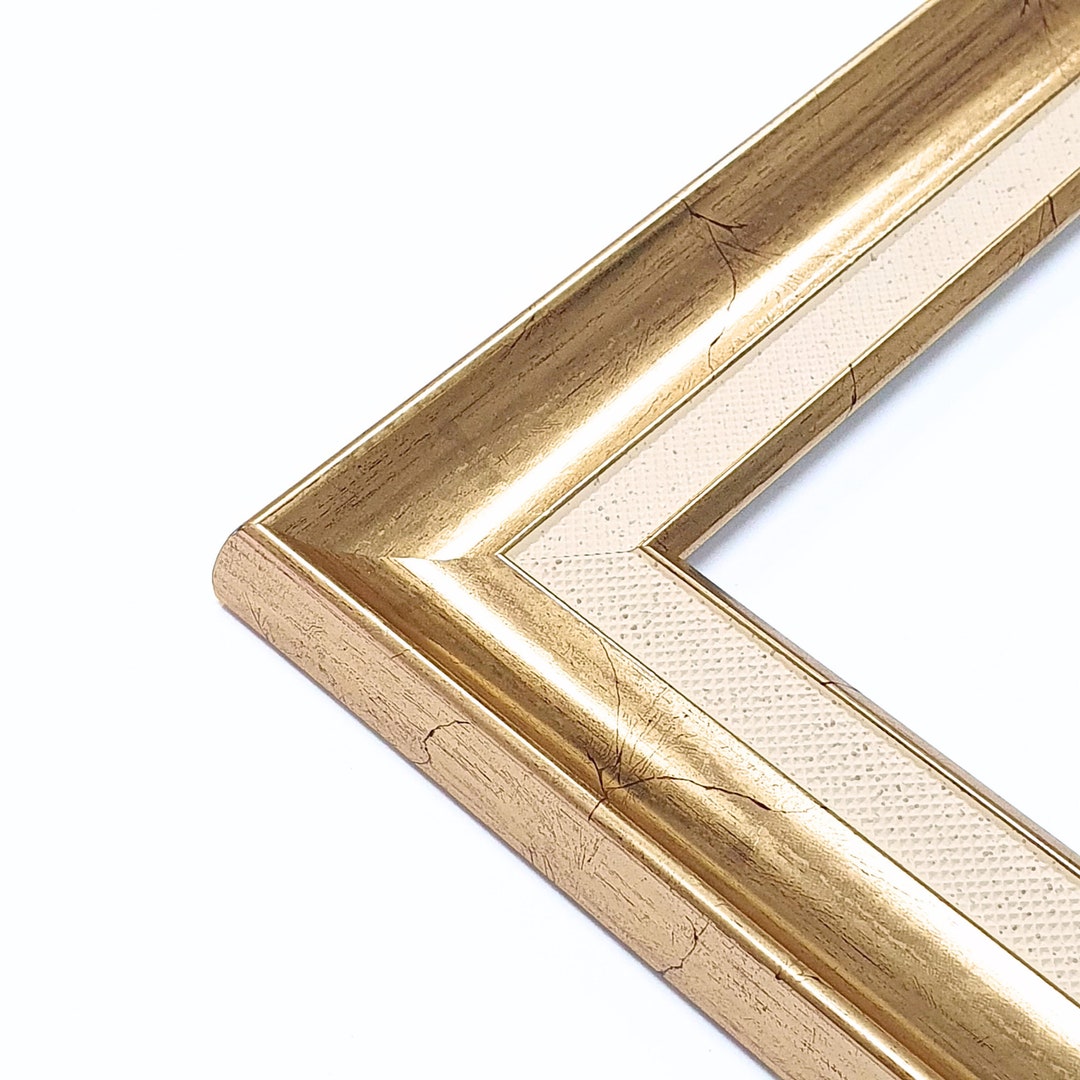 Elegant Gold Picture Frame, Vintage Wooden Frame for Artwork, Handmade ...