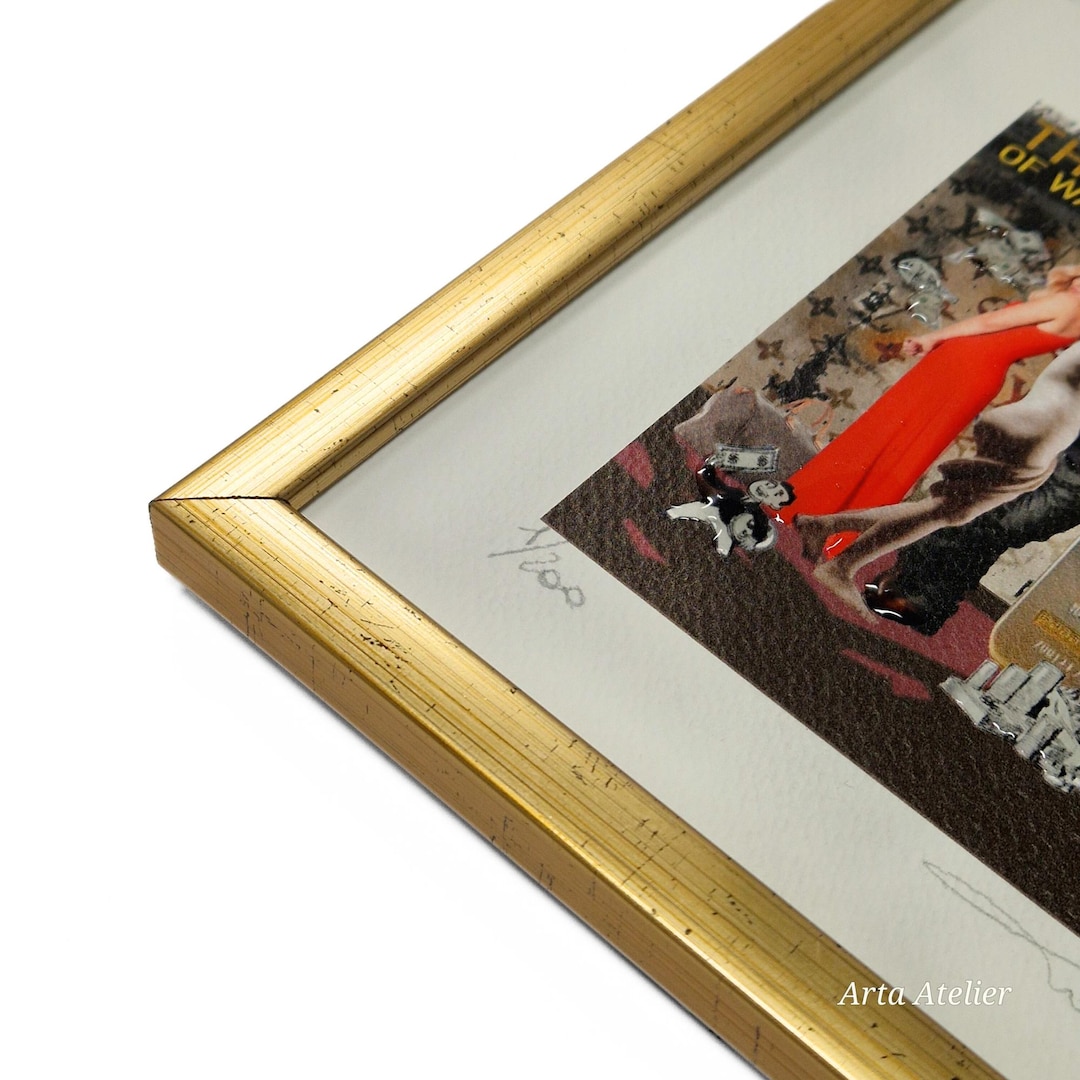 Elegant Solid Wood Gold Frame A1 A2 A3 A4 A5 A6 A7 A8 Sizes Handmade ...