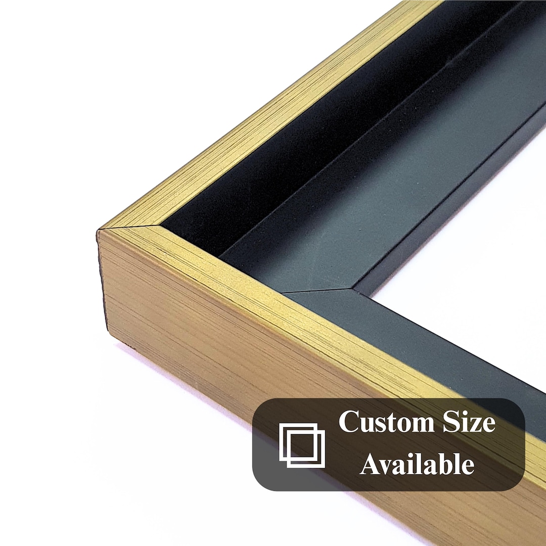 Canvas Float Frame,black With Old Gold Edge,custom Size Posible 20x30 ...