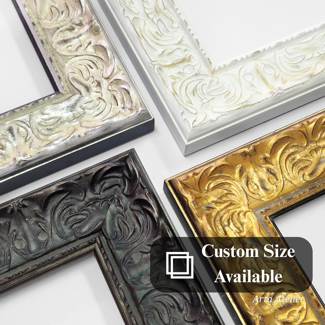 Baroque Frame 70 Mm Width,antique Photo and Poster Frame,handmade, Home ...