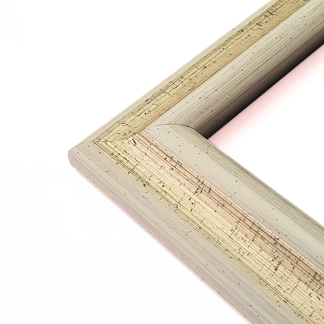 Silver and Cream Beige Frame,custom Made,wide Polystyrene Frame for Art ...
