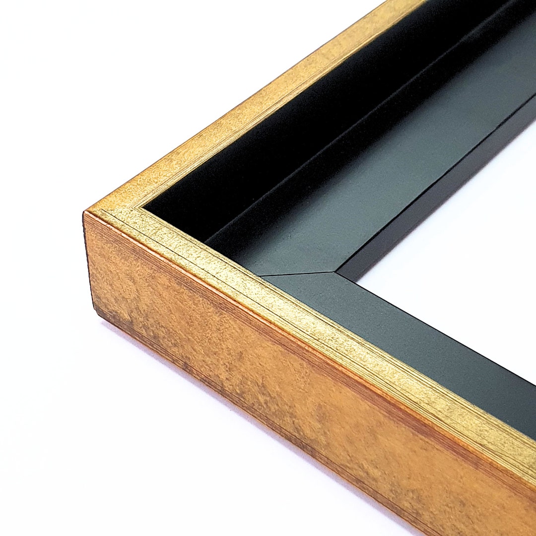 Floating Frame, Canvas Frame, Black With Old Gold Edge,custom Size ...