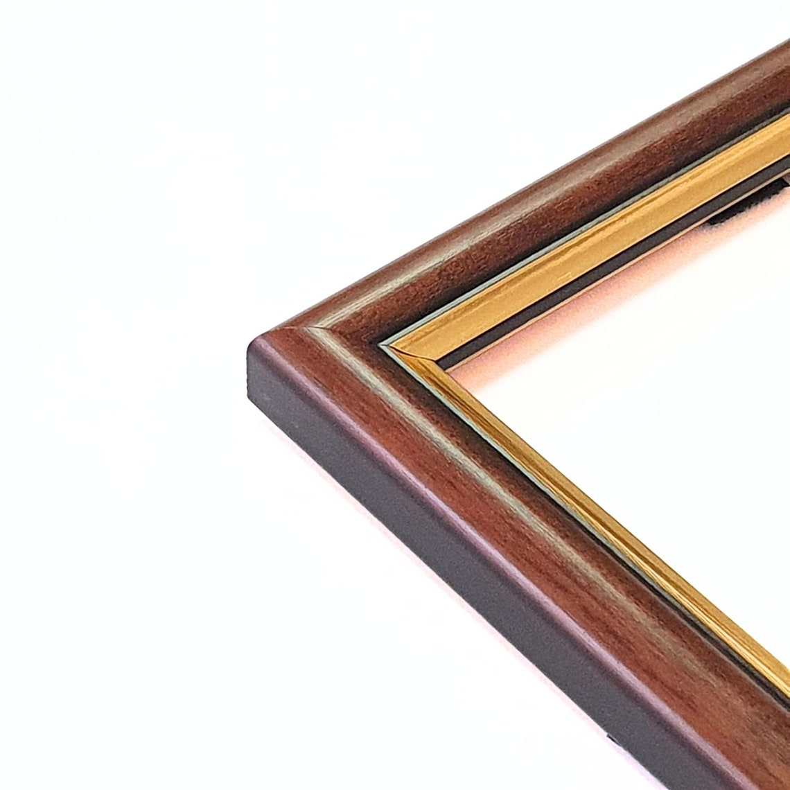 Brown Frame With Gold 23 Mm Width, Photo Frame, Handmade, Poster Frame ...