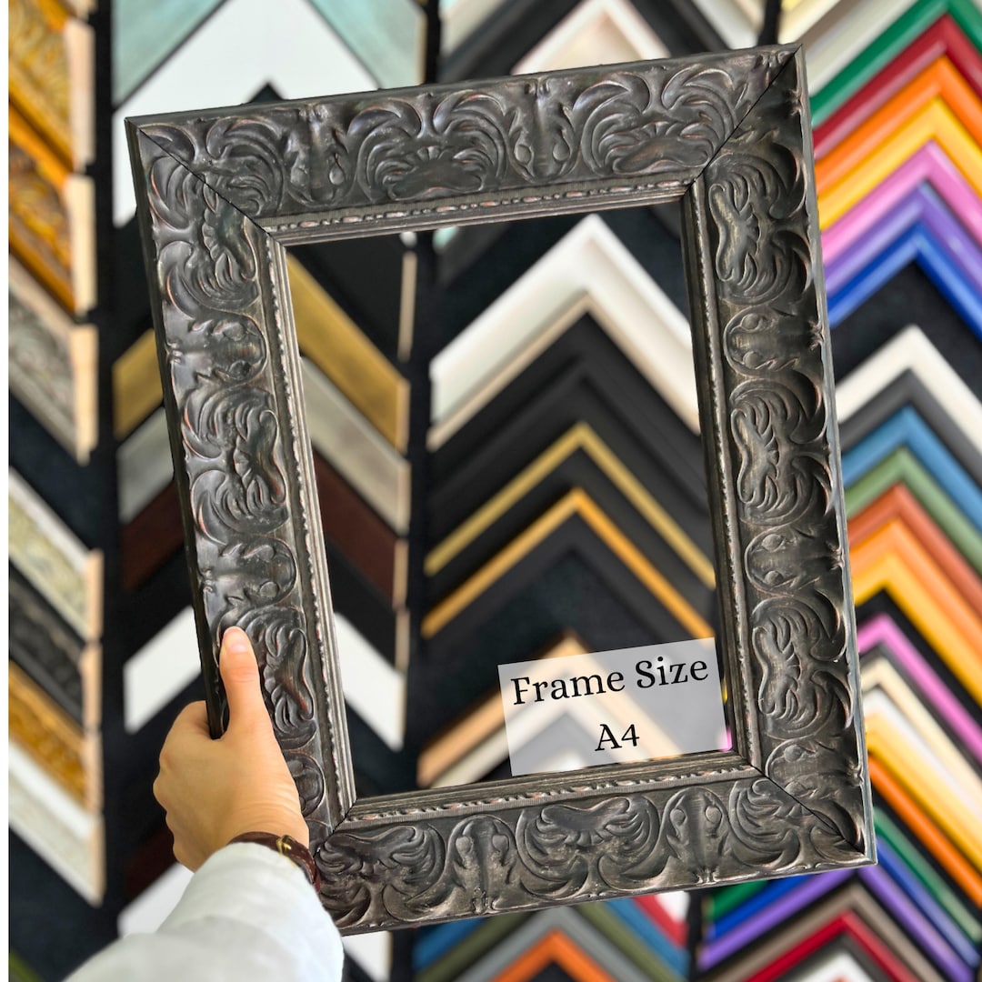 Handcrafted Ornate Black Frame,ideal for Photos,posters,and Home Deco ...