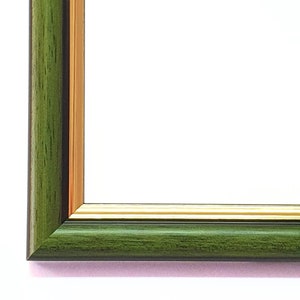 Green Frame With Gold Edge 23 Mm Width, Photo Frame, Handmade, Poster ...
