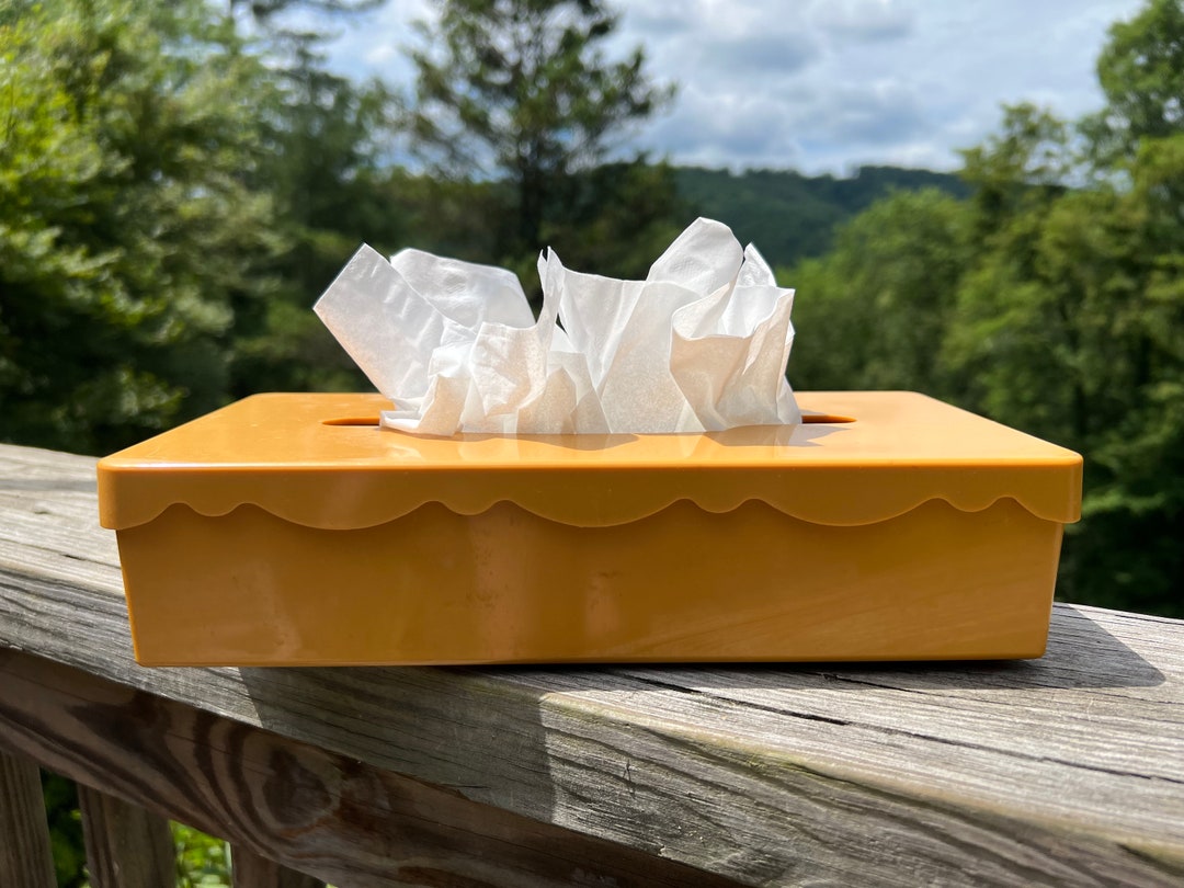 Retro Vintage Tissue Box Cover, Mustard Yellow Hippie Home Decor - Etsy