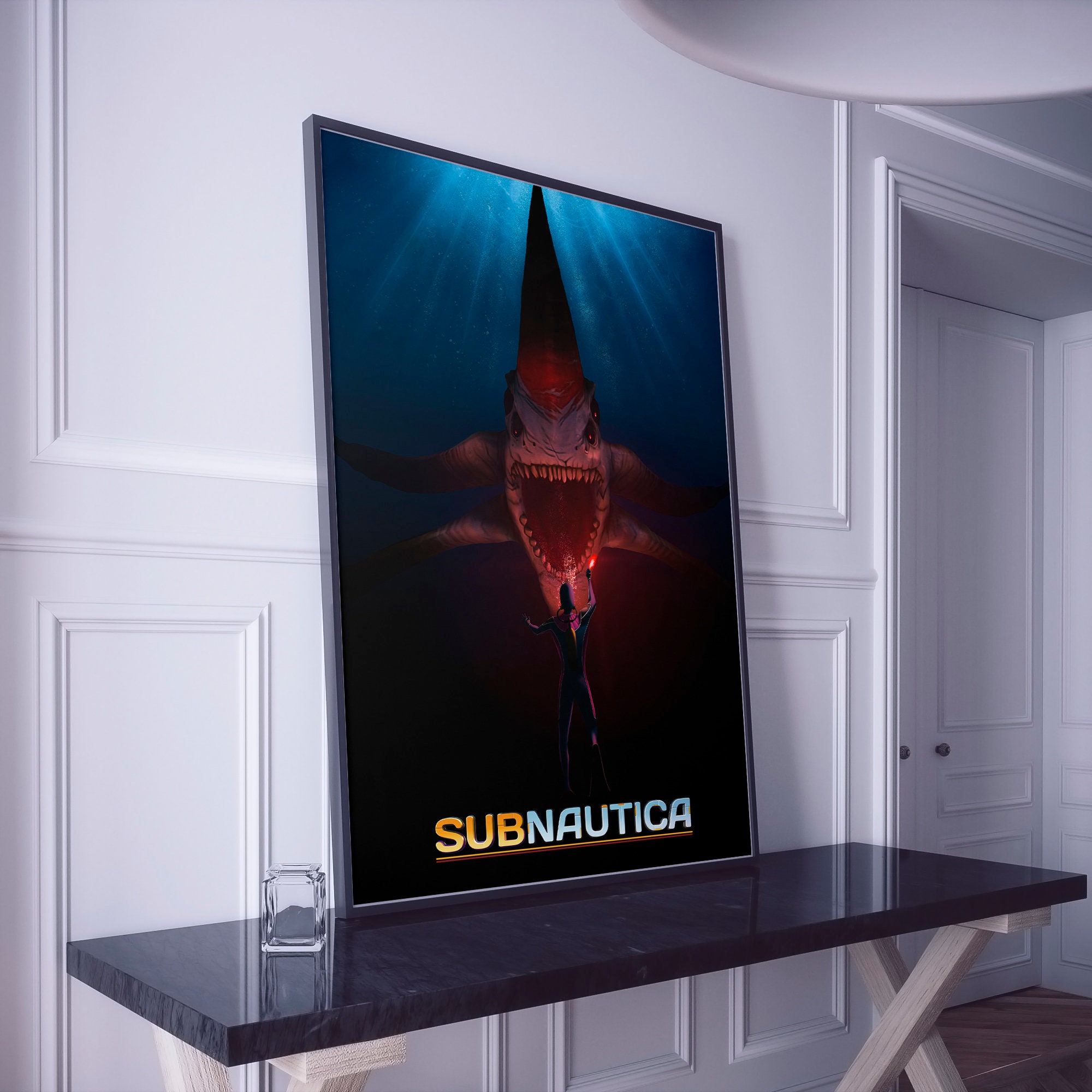 Subnautica Poster Subnautica Fanart Reaper Leviathan Print Video Game ...